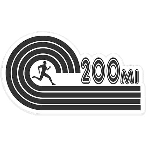 200 Mile Ultramarathon Sticker | Shop Sunrise Running Company