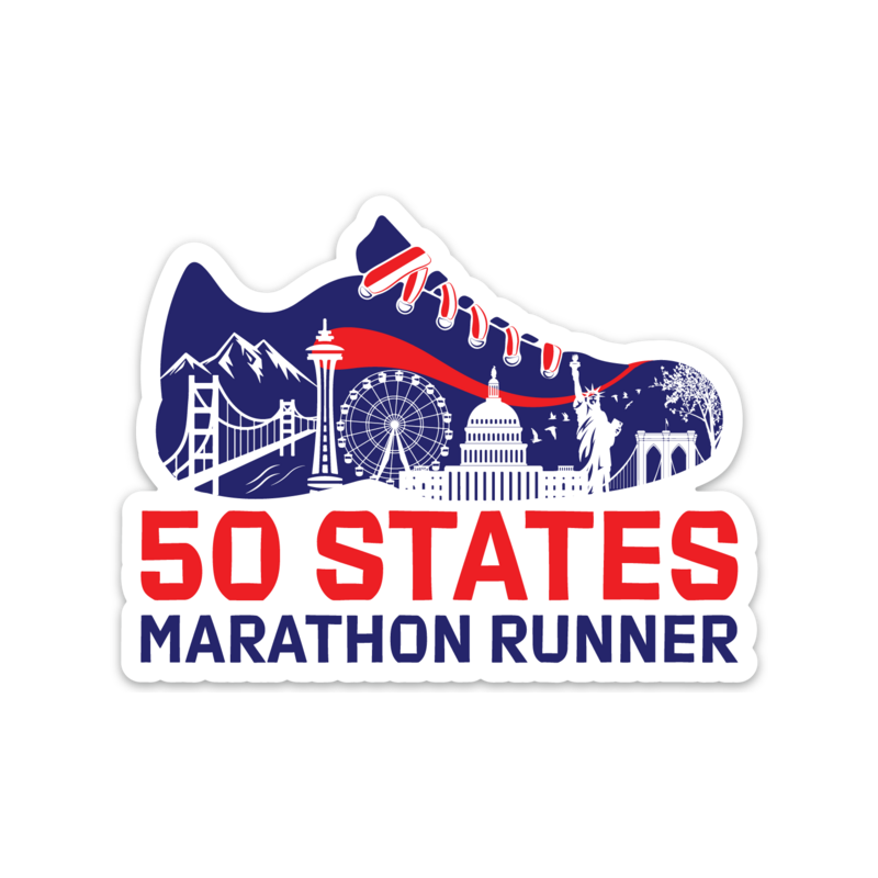 50 States Marathon Running Sticker | Shop Sunrise Running Company