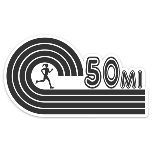 Female 50 Mile Ultramarathon Sticker | Shop Sunrise Running Company